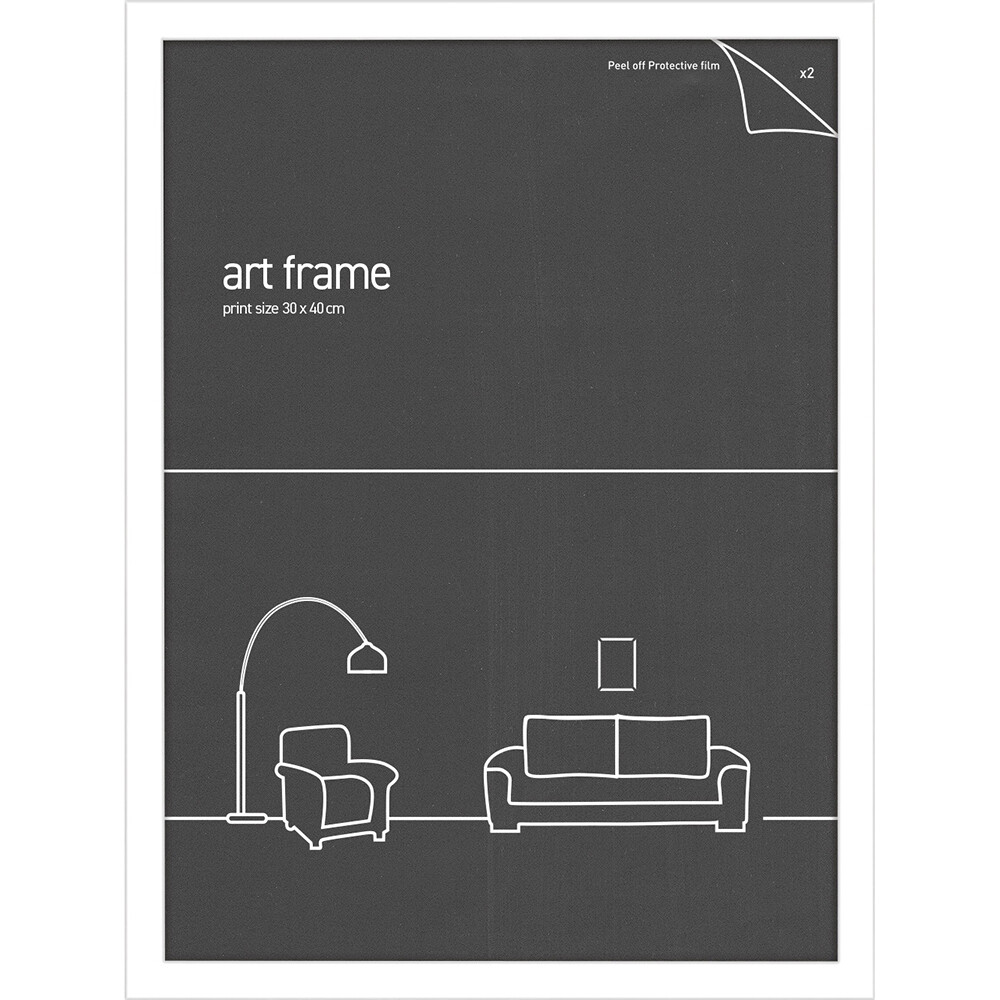2x Frames & Hangers Wall Hanging Sleek Poster Frame WHT Home Decor ...