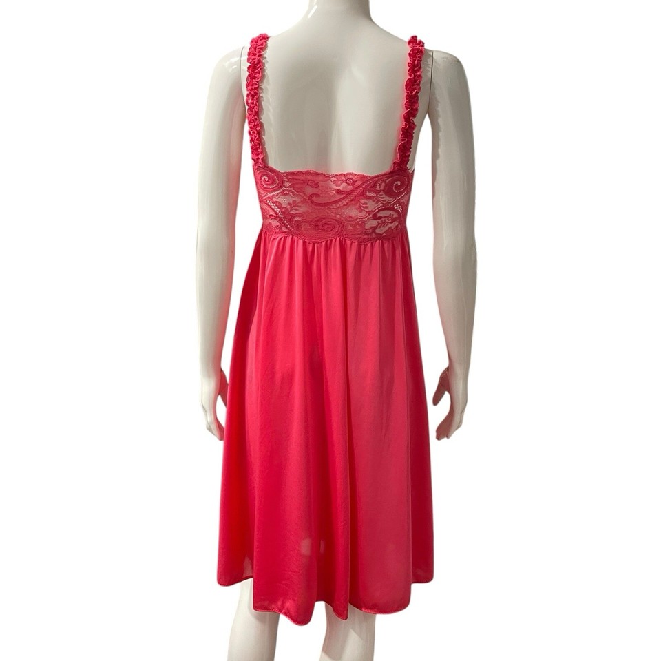 VTG Olga Women's Sz 34 Small Babydoll Pink Lace Lingerie Nightgown Gown ...