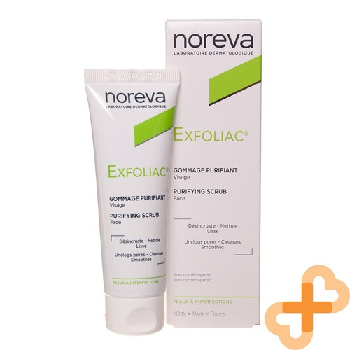 NOREVA EXFOLIAC Purifying Face Skin Scrub 50 ml Soap Free Unclogs Pores ...