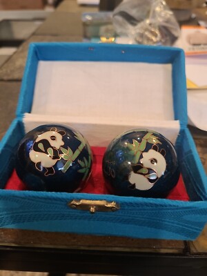 Vintage Chinese Baoding Balls Pandas Chimes Stress Relief Meditation ...