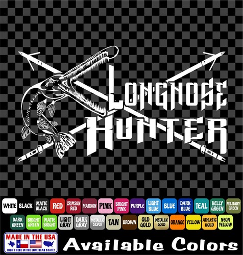 GAR Bowfishing Arrows Sticker LONGNOSE HUNTER Fishing Fish Bow Vinyl ...