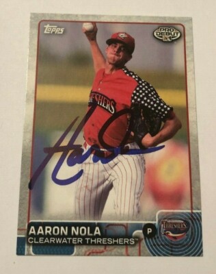 AARON NOLA SIGNED 2015 TOPPS PRO DEBUT PROSPECT ROOKIE CARD AUTO | eBay