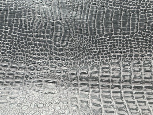 1 Yard Gray Alligator Crocodile Embossed Vinyl Faux Leather Upholstery ...