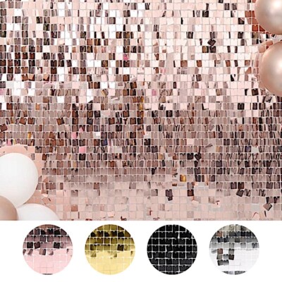 10 Panels 12" x 12" Square Sequin Wall Party Backdrop Wedding Events ...