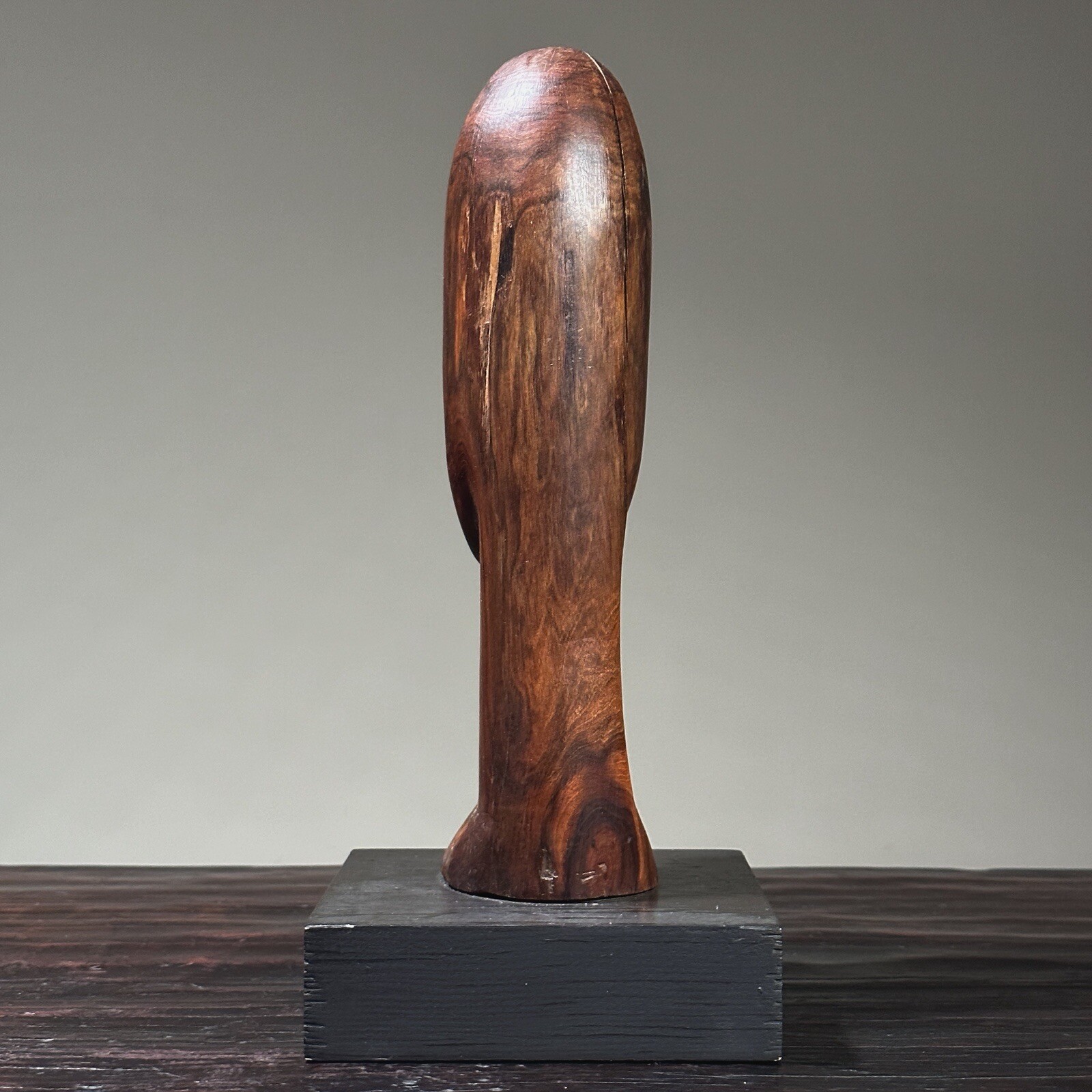 Vintage Hand Carved African Folk Art Mahogany Portrait Sculpture ...