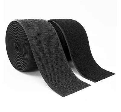 BLACK VELCRO 2 INCH WIDE HOOK & LOOP SEW ON (3 FEET- 1 YARD) FREE ...