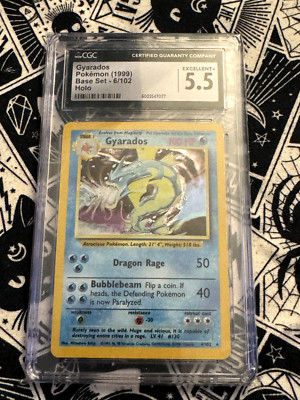 POKEMON GYARADOS BASE SET 6/102 UNLIMITED HOLO CGC 5.5 | eBay