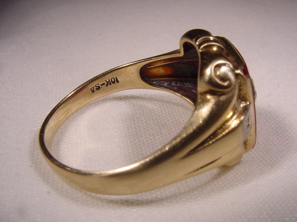 Vintage Men BPOE Elks Ring Solid 10K yellow gold size 10 | eBay