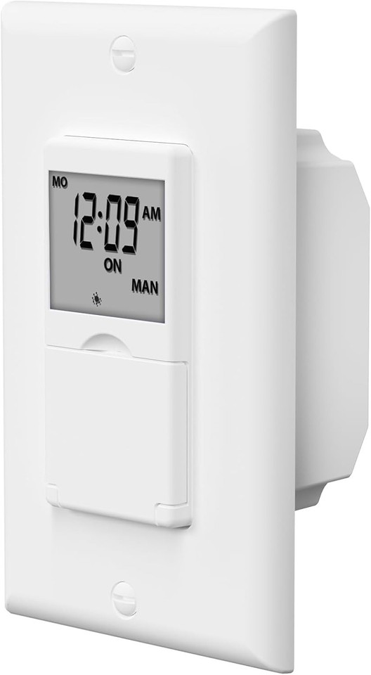 7 Day Programmable in-Wall Timer Switch for Lights, Digital Light ...