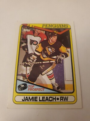 1990-91 Topps Hockey Card Jamie Leach Rookie Pittsburgh Penguins #377 ...