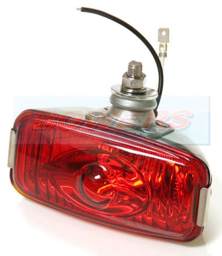 12V POLISHED STAINLESS STEEL CHROME RED REAR FOG LAMP LIGHT CLASSIC CAR ...