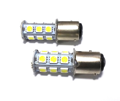 2 Super Bright 12 volt 18 White LED BAY15D/1157/1142 Double Duty RV ...