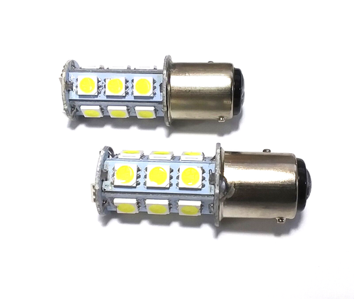 2 Super Bright 12 volt 18 White LED BAY15D/1157/1142 Double Duty RV ...