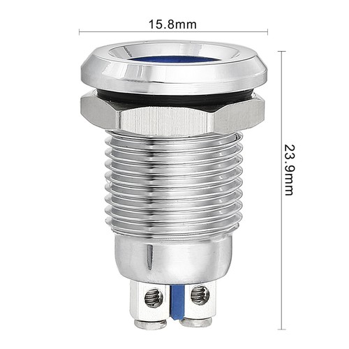 LED Indicator Light 12V Blue 12mm Metal Pilot Dash Signal Lamp Concave ...