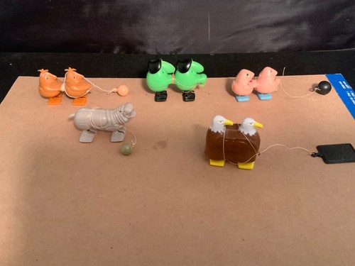 NICE SELECTION OF 5 SMALL RAMP WALKERS-TOYS-GOONY BIRDS-HIPPO-EAGLES ...