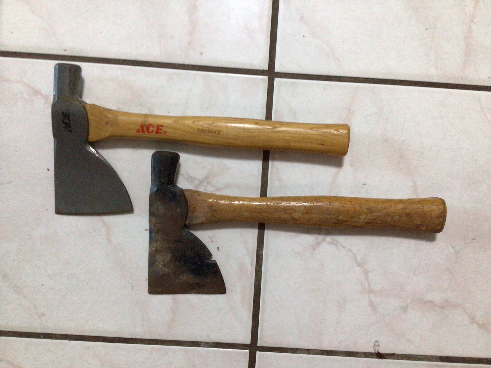 Vintage VAUGHAN SUPER STEEL & ACE Hardware CARPENTER'S HALF HATCHETS ...