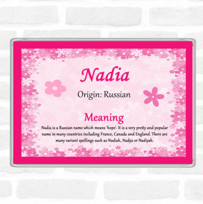 Nadia Name Meaning Jumbo Fridge Magnet Pink | eBay UK