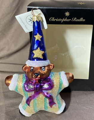 RADKO Little Gems Ornament ~ STARBEAR ~ Teddy Bear Wizard 984030 box w ...