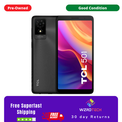 TCL 501 Android Smart Phone 32GB Unlocked Black (T433D) “Good Condition ...