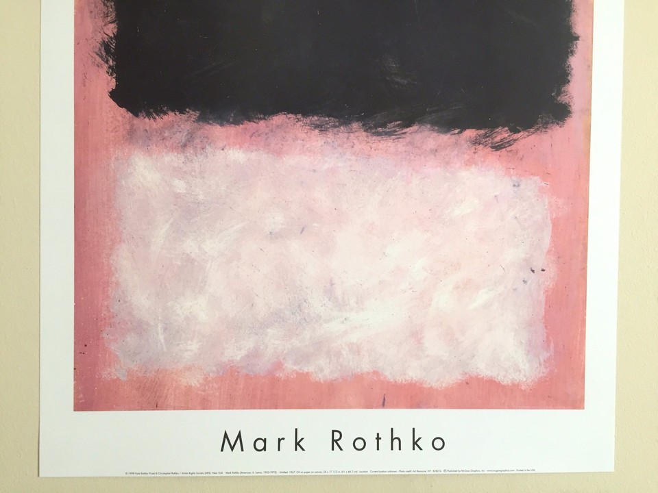 MARK ROTHKO ABSTRACT EXPR LITHOGRAPH PRINT POSTER "UNTITLED PINK ...