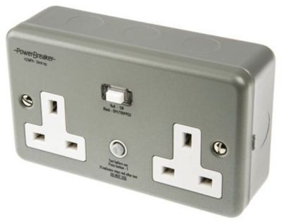 Power Breaker PowerBreaker H 13A, BS Fixing, Passive, 2 Gang RCD Socket ...