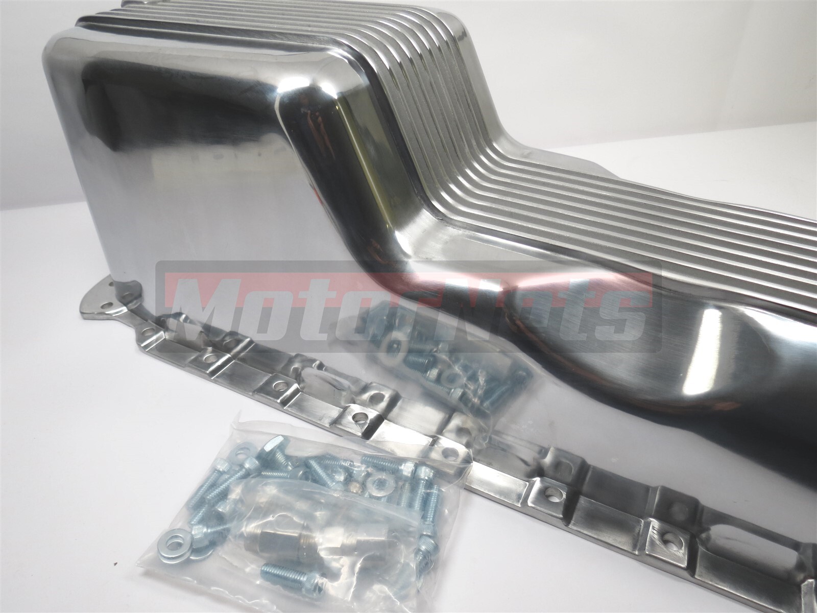65-90 BBC Big Block Chevy Polish Fin Aluminum 396 402 427 454 Oil Pan ...