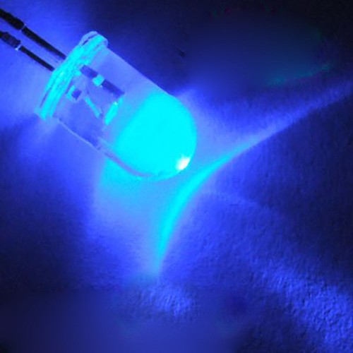 100PCS 5mm Blue Round High Power Super Bright Water Clear LED Leds Lamp ...