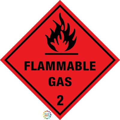 Class 2 - Flammable Gas 2 - Sign/Sticker in Sizes & Material Options ...