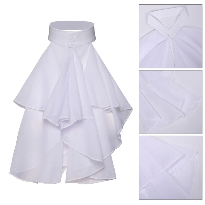 Victorian Colonial Jabot False Collar Medieval Steampunk Ruffled Neck ...
