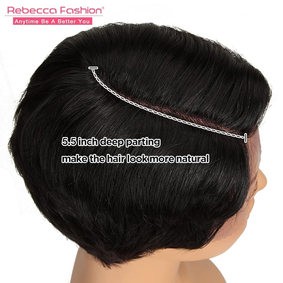 Short Pixie Lace Front Wig, Side Part, HD Lace, Pre-Plucked, Natural ...