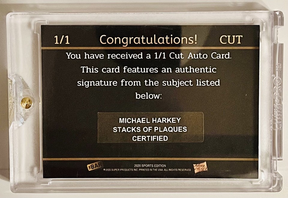 MICHAEL HARKEY 1/1 Auto 2020 The Bar Super Break Sports Limited Edition ...