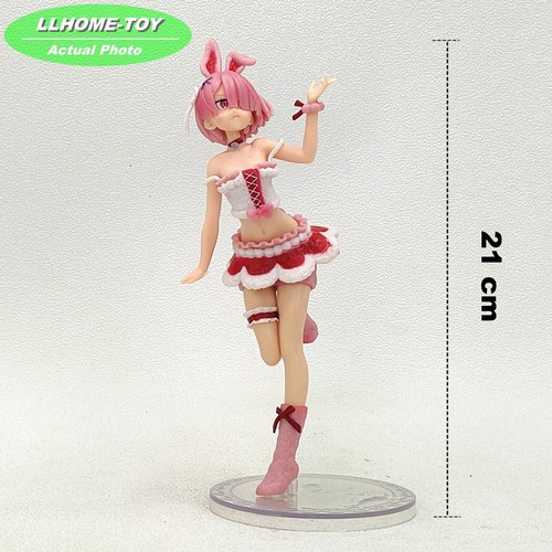 Anime Re Ram pink bunny rabbit girl cute PVC action Figure Toy Doll ...