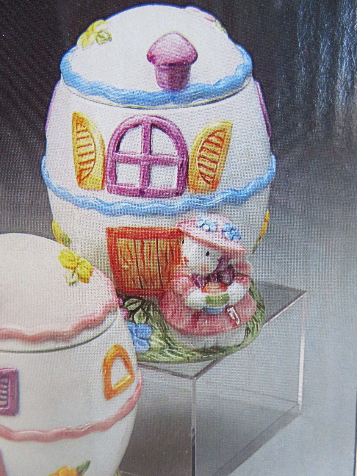 Ceramic Cottage Egg Bunny Box Girl Rabbit 16388 Spring Décor Original ...