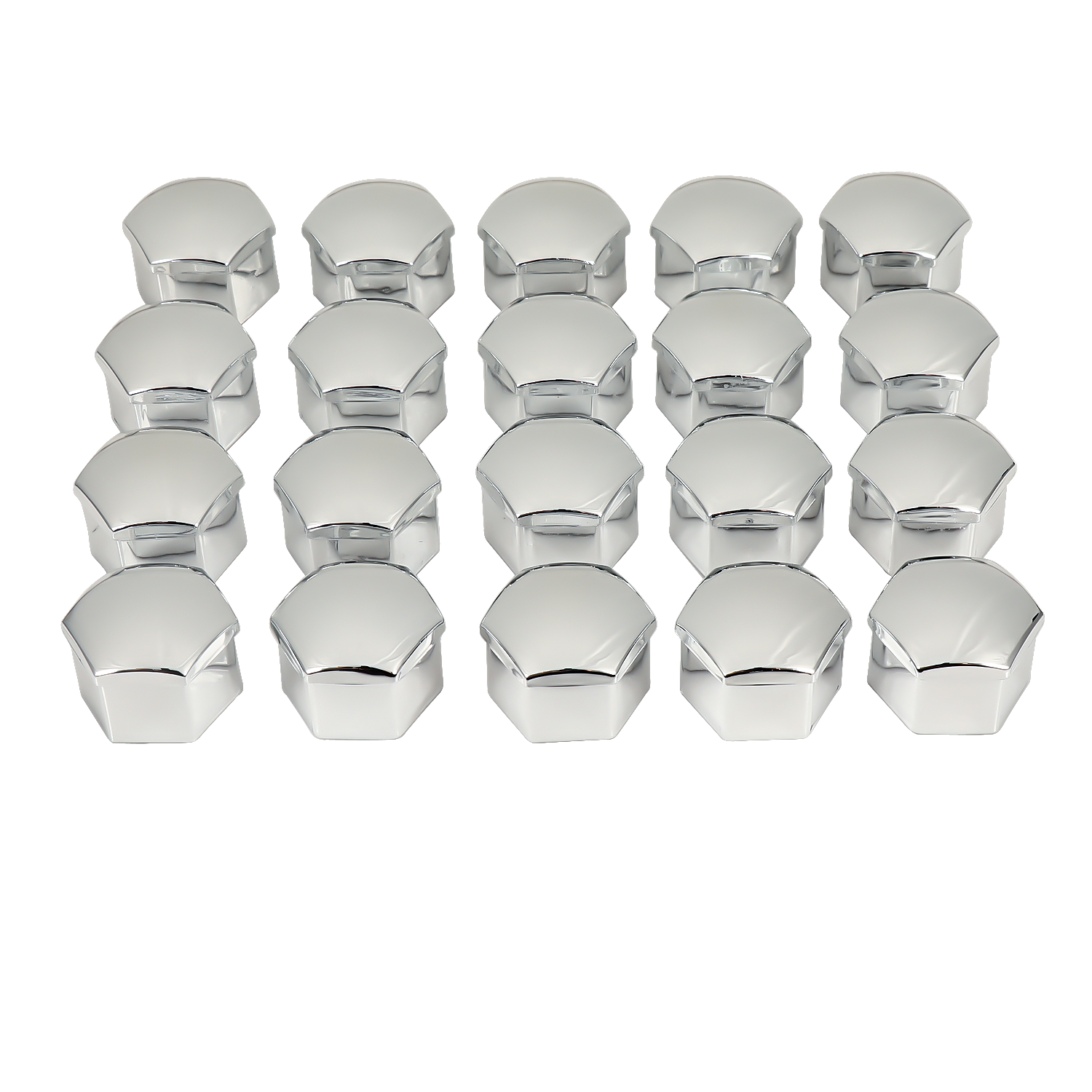 20x Chrom Kappen 17mm für Radbolzen Radschrauben Radmuttern ...