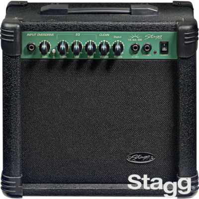 Stagg 15-Watt 6.5" Speaker Guitar Amplifier Black with Digital Reverb ...