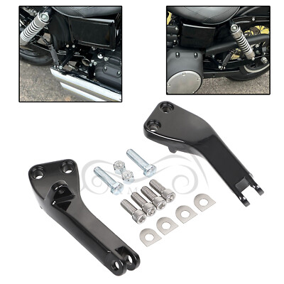 Black Rear Passenger Foot Pegs Mount Brackets For Harley Dyna Super ...