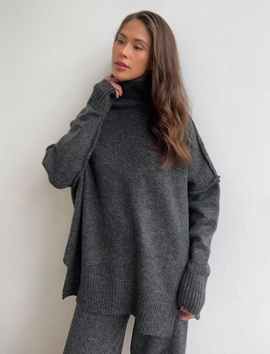 Ensemble Complet Tuta Haut Pantalon Pull Gris Over 27065 | eBay