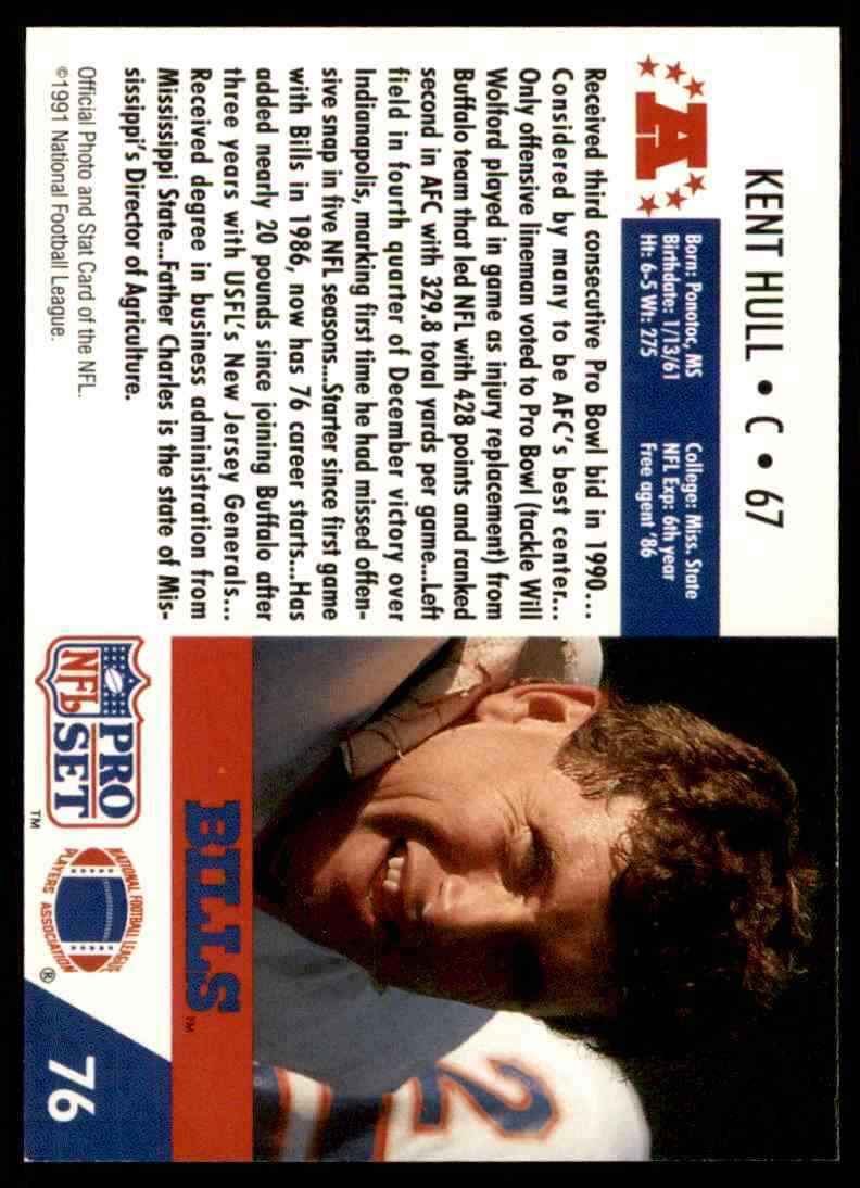 1992 Pro Set ***AFC CHAMPS*** #76 Kent Hull RARE Buffalo Bills ...