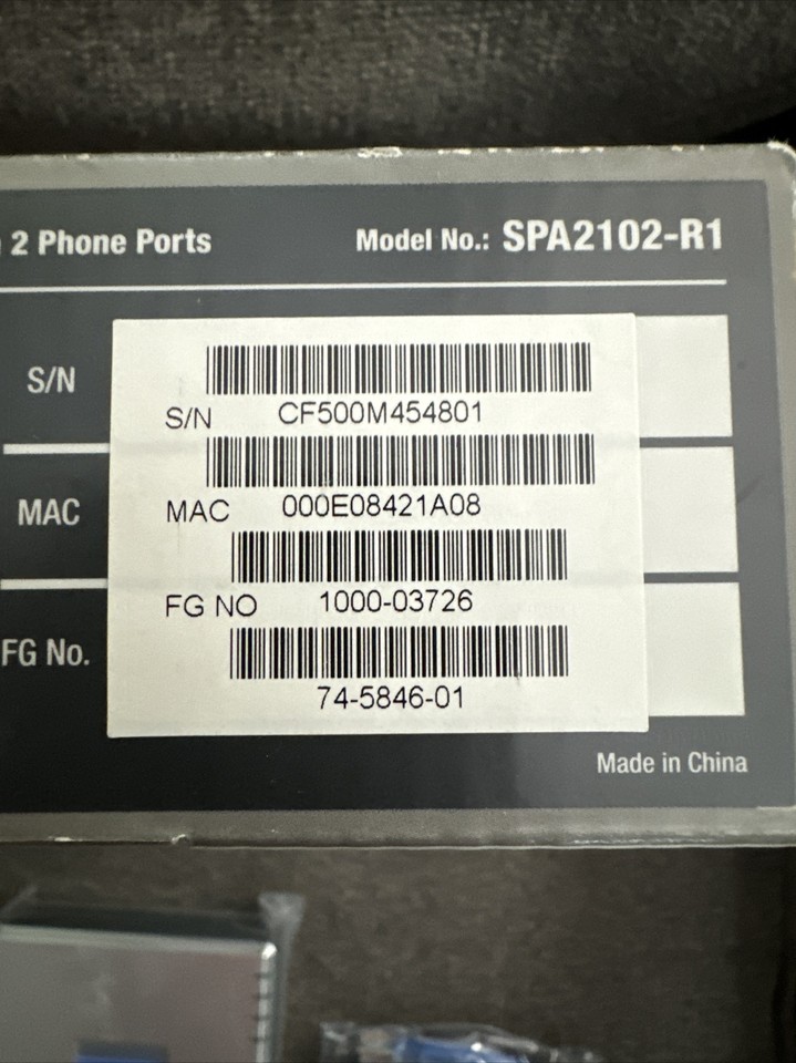 Cisco Linksys SPA2102 VoIP Phone Adapter with Router and Power Supply ...