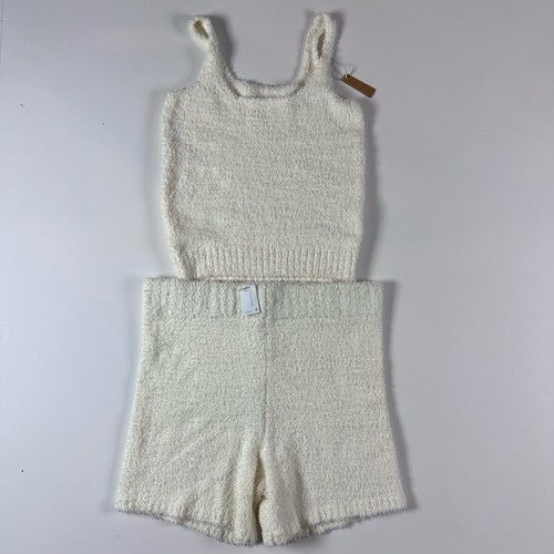 SKIMS Cozy Knit Bouclé Tank and Shorts Set Sz 2X /3X in Cream ...