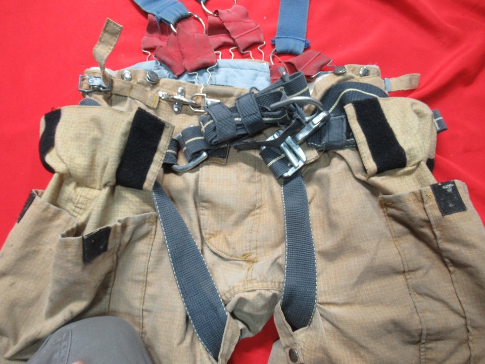 MORNING PRIDE Fire Fighter Turnout PANTS 40 X 31 HARNESS BUNKER GEAR ...