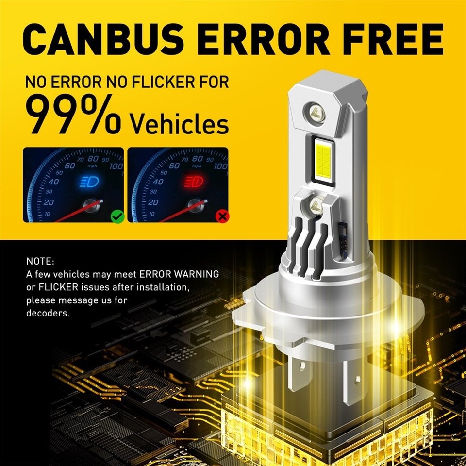 H7 LED Headlight Conversion Kit High / Low Beam Bulbs Super White Light ...