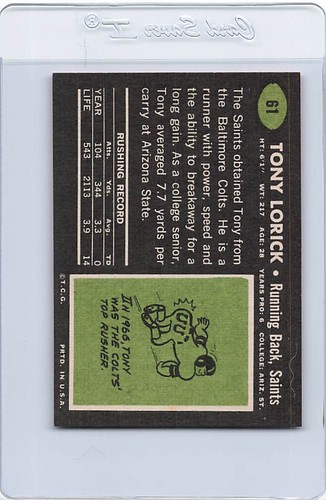 1969 Topps #61 Tony Lorick Saints NM/MT *DA-D7896 | eBay