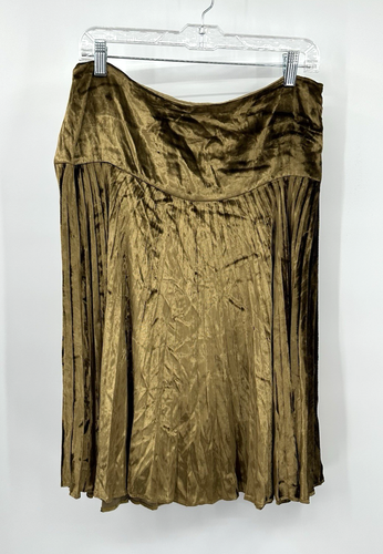RALPH LAUREN BLACK LABEL skirt knee length circle pleated velvet silk ...