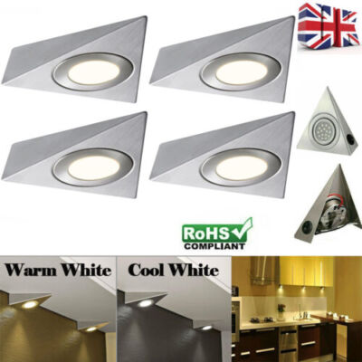 Mains Triangle LED Kitchen Under Cabinet Lights Unit Cupboard Counter ...