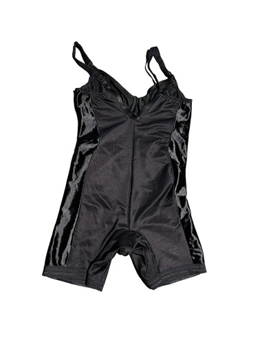 Victoria's Secret 36C One Piece Body Shaper Girdle Black Satin Open ...