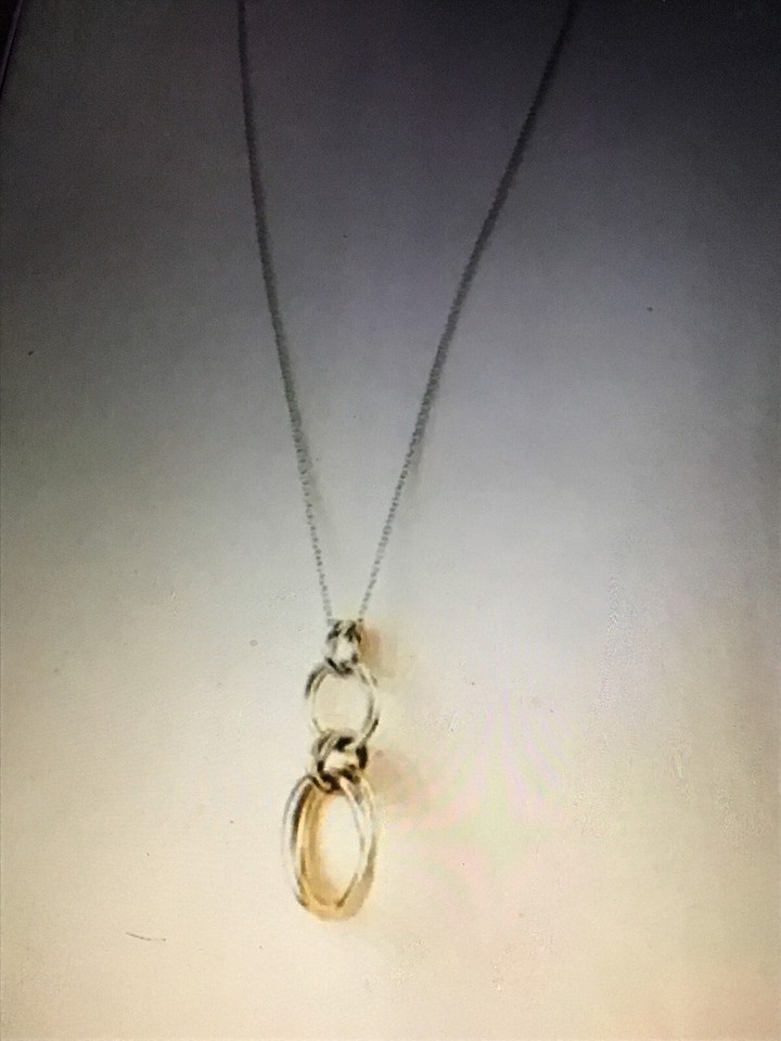 Talbots Two Toned Interlocking Circled Pendant Necklace, NWT | eBay