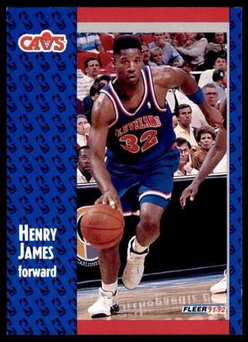 1991-92 Fleer Basketball Base Henry James EX Cleveland Cavaliers #263 ...