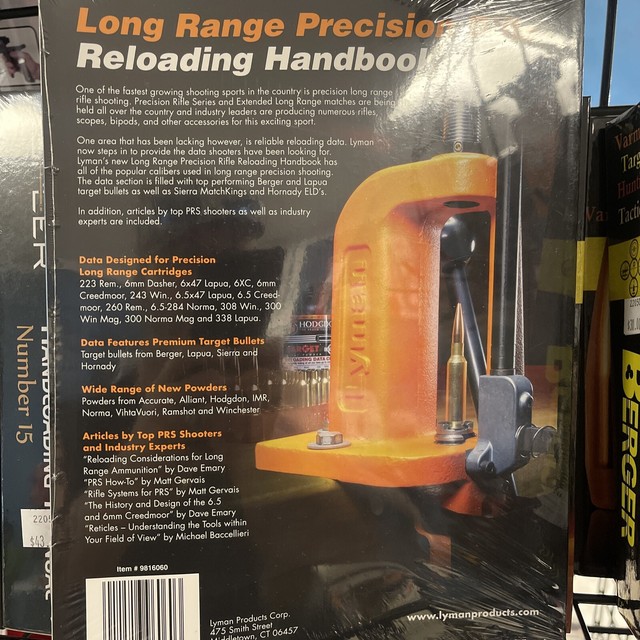 9816060 Lyman Long Range Precision Rifle Reloading Handbook for sale ...