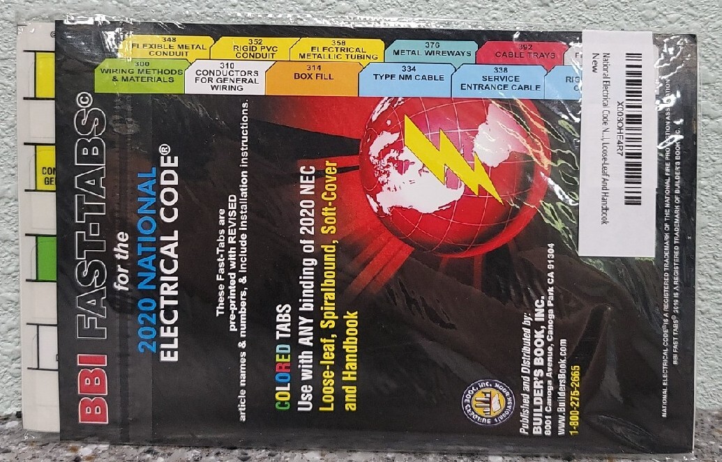 National Electrical Code NEC Colored 2020 Fast-Tabs for Reference ...